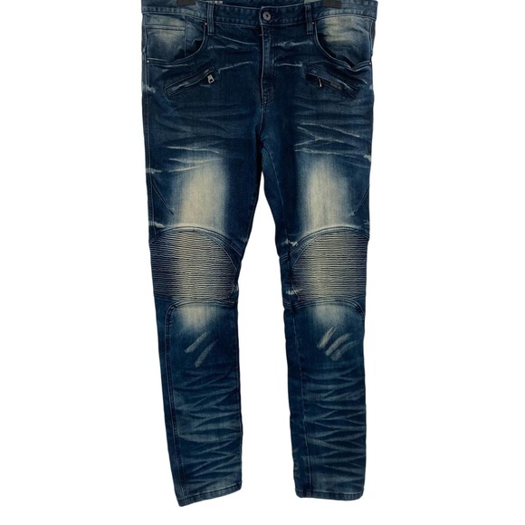 smoke rise ny | Jeans | Smoke Rise Moto Slim Tapered Distressed ...